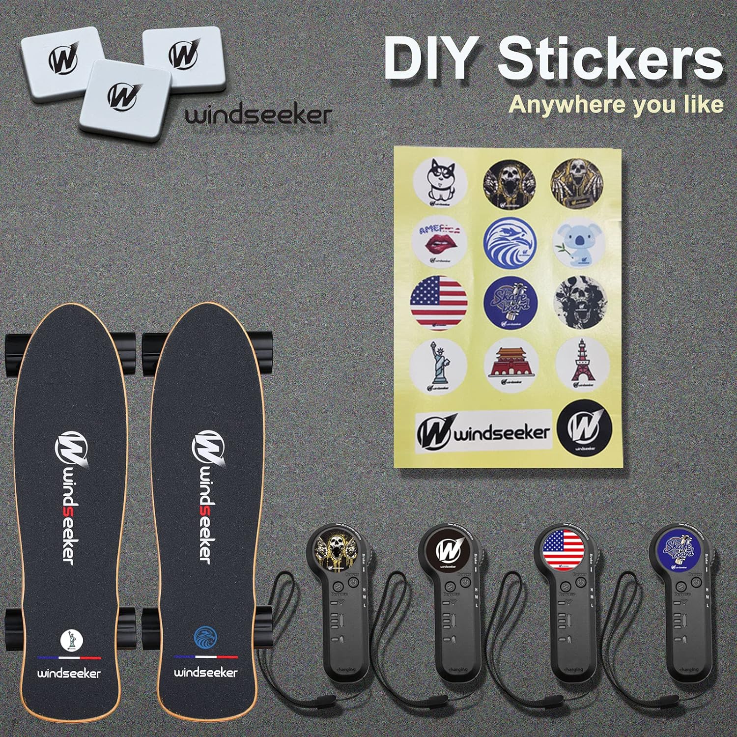 WindSeeker Electric Skateboard with Remote Control for Beginners - TSZ ...